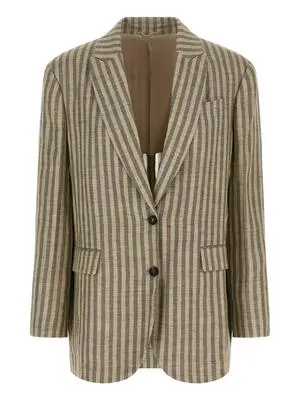 BRUNELLO CUCINELLI BRUNELLO CUCINELLI Striped Linen-Blend Blazer