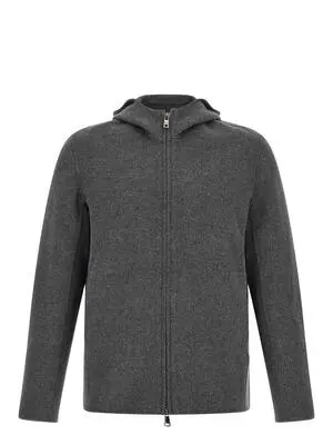 GIORGIO BRATO Wool And Cashmere Hooded Jacket - Gray