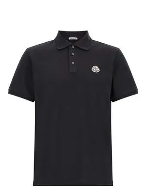 Moncler Logo Patch Polo Shirt - Blue