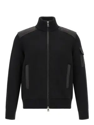 Moncler Padded Wool Zip-up Cardigan - Black