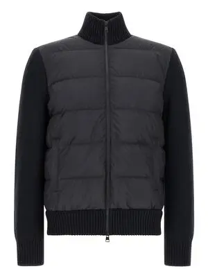 Moncler Two-material Cardigan - Blue