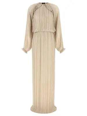 Fabiana Filippi Long Pleated Dress - Beige