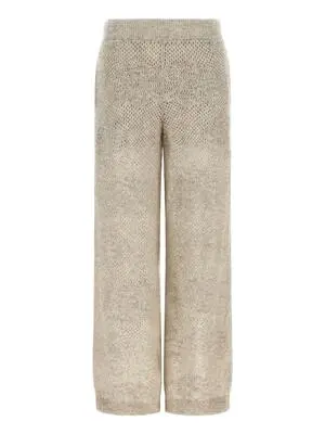 Brunello Cucinelli Dazzling Abstract Leaf Trousers - Beige
