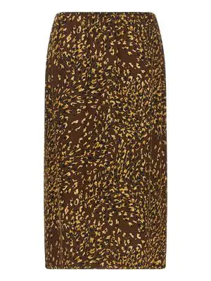 Twin-set Animal Print Midi Skirt - Brown