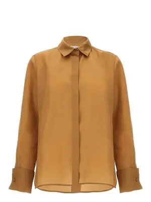 Max Mara MAX MARA Nola Satin Silk Triple Organza Shirt Beige