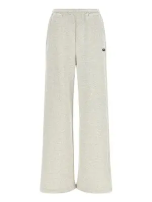 ROTATE BY BIRGER CHRISTENSEN Wide Leg Organic Cotton Fleece Pants - White