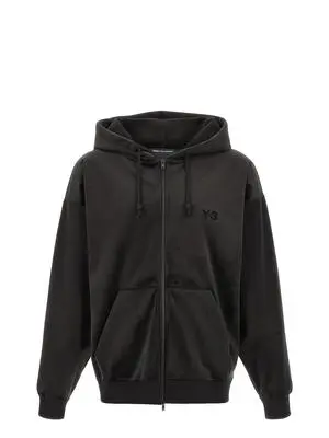 Y3 Velvet Zip Hoodie - Black