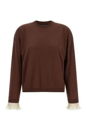 Fabiana Filippi Pleated Cuffs Pullover - Brown