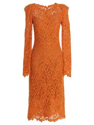 Ermanno Scervino Macramé Lace Dress - Orange