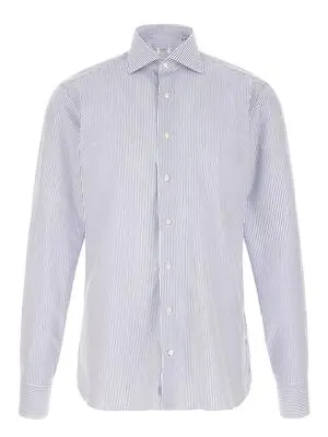 BORRIELLO NAPOLI Striped Shirt - Light Blue