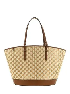 Gucci Large Woven Shopping Bag - Brown