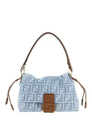 Fendi Mamma Baguette Medium Shoulder Bag - Light Blue