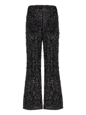 LE TWINS Moni Sequined Lurex Trousers - Black