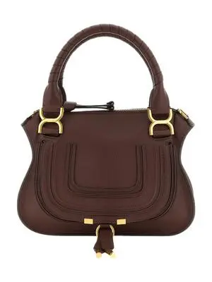 Chloé Marcie Bag With Saddle Stitching - Brown