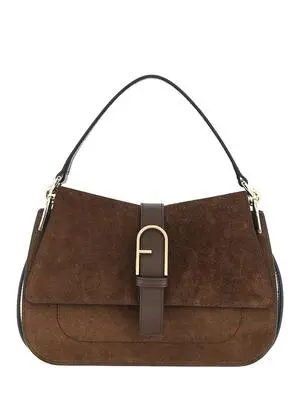 Furla FURLA Flow M Buckle Handbag Brown