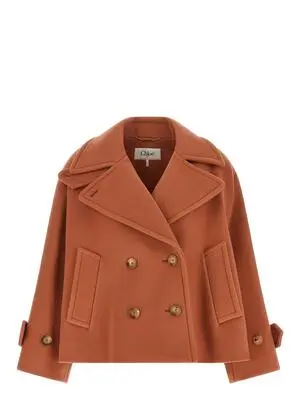 Chloé CHLOÉ Double-Breasted Short Coat Pink