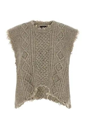 R13 R13 Boyfriend Cable Vest Gray