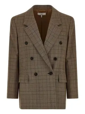 CHLOÉ CHLOÉ Checked Double-Breasted Tailored Blazer