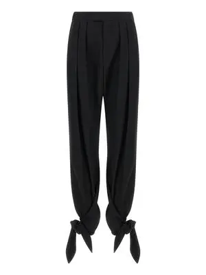 CHLOÉ CHLOÉ Wool Tapered Trousers With Tie Hems