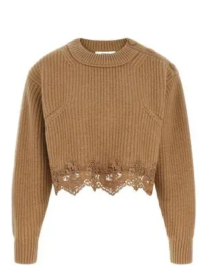 CHLOÉ CHLOÉ Cropped Lace Sweater