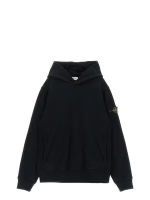 Stone Island Badge Logo Hoodie - Black