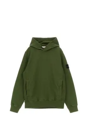 Stone Island Badge Logo Hoodie - Green