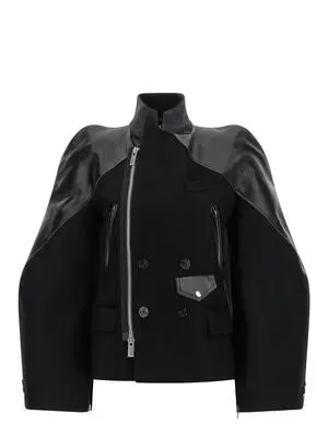 Sacai SACAI Melton Wool Jacket Black