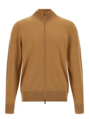 Hugo Boss Shaved Knit Cardigan - Brown