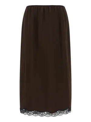 TWIN-SET TWIN SET Satin Froissé And Lace Skirt