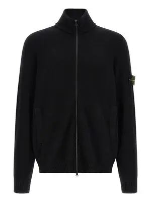 Stone Island Badge Cardigan - Black