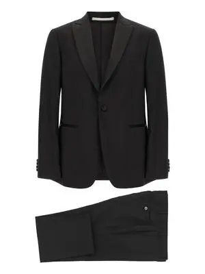 Pal Zileri Wool And Satin Dress - Black