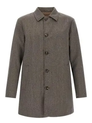 Pal Zileri Reversible Waterproof Coat - Brown