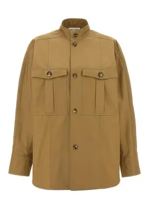 Saint Laurent Saharienne Cotton Twill Shirt - Beige