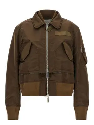 Sacai Double Layer Blouson - Brown