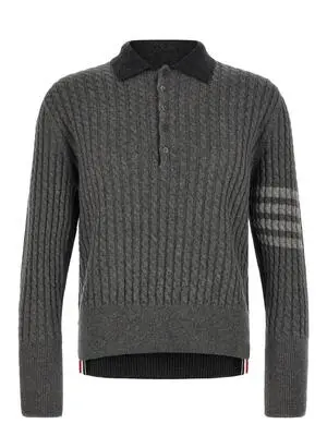 Thom Browne 2-in-1 Trompe L'oeil Polo Shirt - Gray