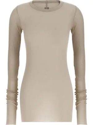 Rick Owens Ribbed Long Sleeve T-shirt - Beige