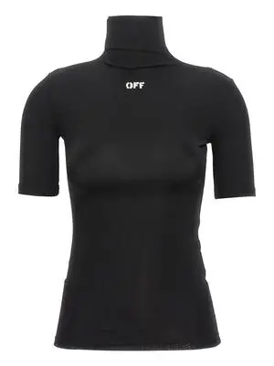 Off-White Off Stamp Logo Stencil Turtleneck T-shirt - Black