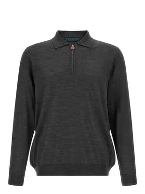 Kiton Wool Polo Shirt 14 Microns - Gray