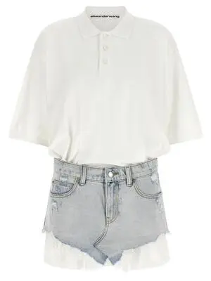 ALEXANDER WANG ALEXANDER WANG Denim Skirt Polo Dress