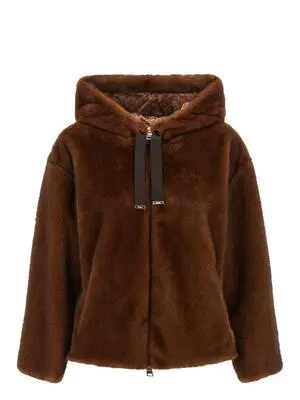 Herno Faux Fur Bomber Jacket - Brown