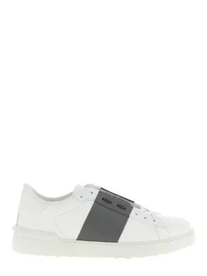 Valentino Garavani VALENTINO GARAVANI Open Leather Sneakers Gray