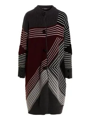 STELLA MCCARTNEY STELLA MCCARTNEY Striped Wool Knitted Coat