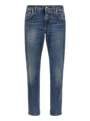 Dolce & Gabbana Logo Plaque Denim Jeans - Blue