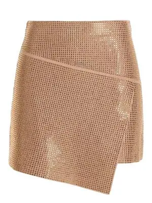 ANDREĀDAMO Sequin Knit Skirt - Beige