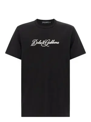 Dolce & Gabbana Logo Embroidery T-shirt - Black