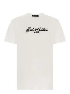 Dolce & Gabbana Logo Embroidery T-shirt - White