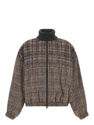 BRUNELLO CUCINELLI BRUNELLO CUCINELLI Sequin Check Bomber Jacket