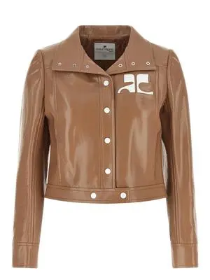 COURREGES 'reedition Vinyl' Jacket Brown