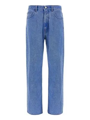 Marni Bleached Coated Denim Jeans - Blue
