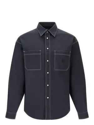 Fendi Ff Selleria' Logo Shirt - Blue